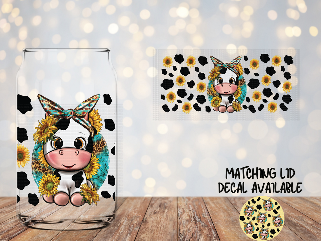 Cute Cow Sunflower Cowprint Libbey Wrap – FMZscreenprints